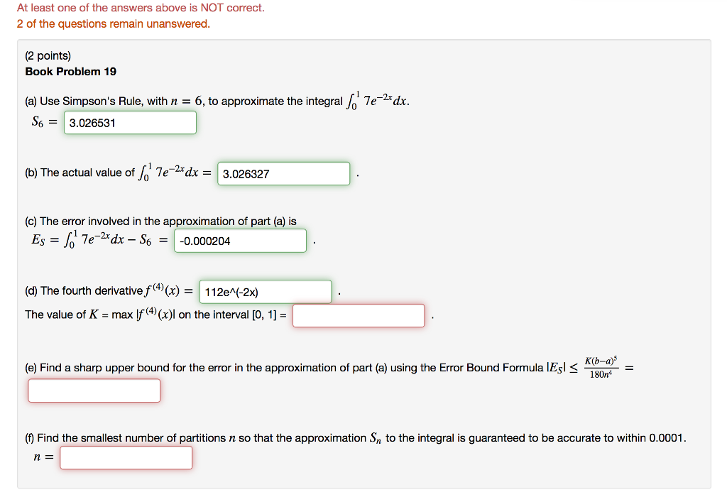 Solved Use Simpson's Rule, with n = 6, to approximate the | Chegg.com