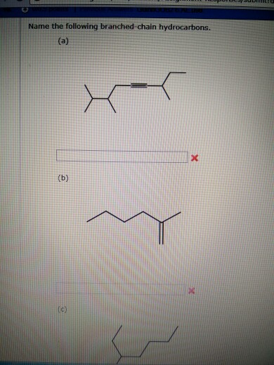 Solved Name the following branched chain hydrocarbons. | Chegg.com