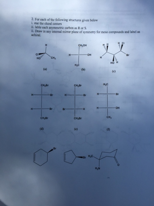 Solved For each of the following structures given below | Chegg.com