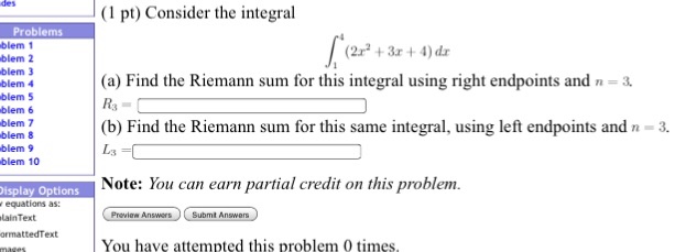 Solved Consider the integral integral^1_0(2X^3 + 3x + 4)dx | Chegg.com