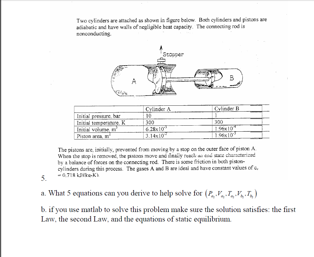 Solved Two cylinders are attached as shown in figure below. | Chegg.com