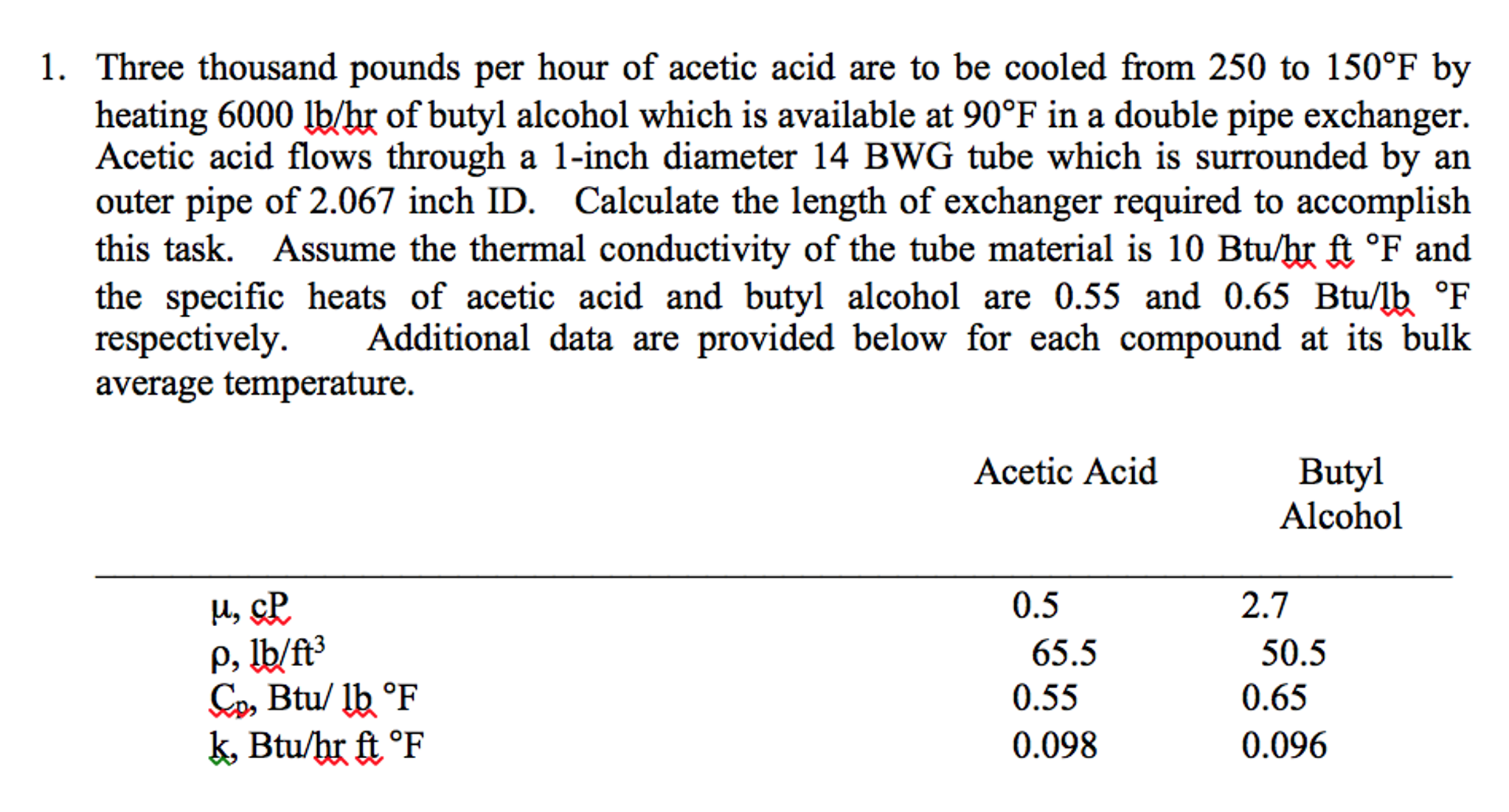 Solved Heat transfer, chemical engineering for the first | Chegg.com