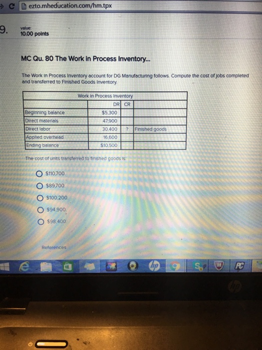 Solved The Work in Process Inventory account for DO | Chegg.com