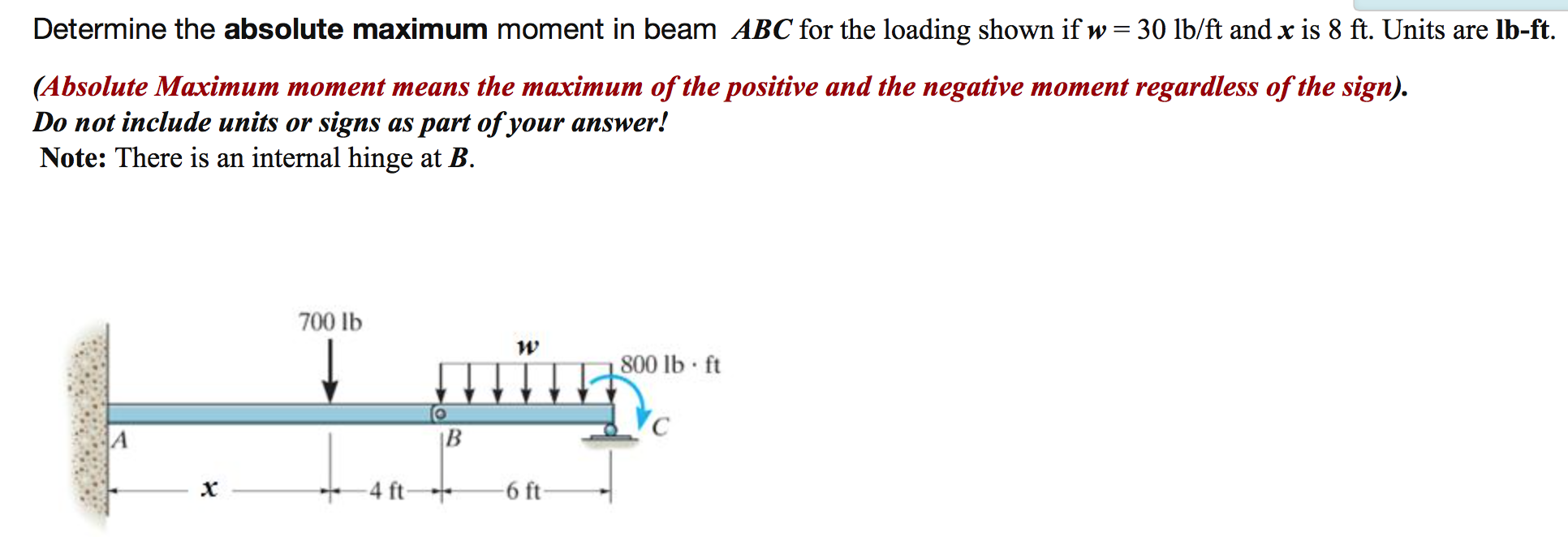 Solved Determine the absolute maximum moment in beam ABC for | Chegg.com Solved Determine the absolute maximum moment in beam ABC for | Chegg.com