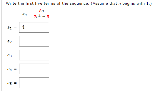 Solved Write the first five terms of the sequence. | Chegg.com