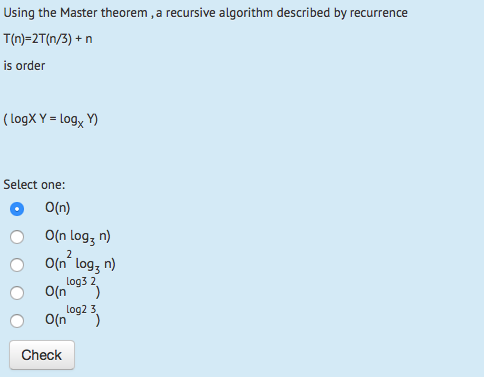 Solved Using the Master theorem ,a recursive algorithm | Chegg.com