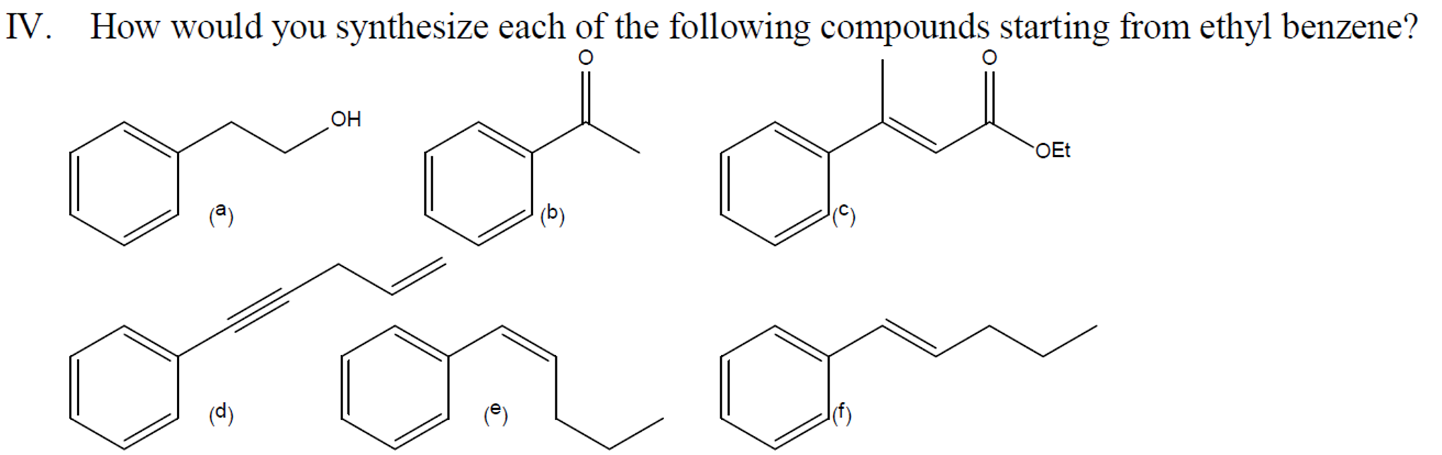 Solved How would you synthesize each of the following | Chegg.com