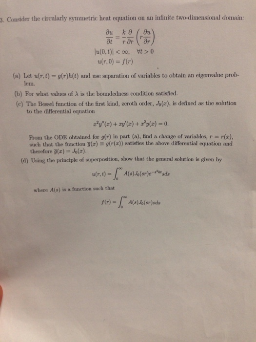 Solved consider the circular symmetric heat equation on an | Chegg.com