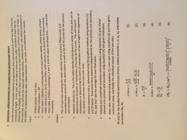 Solved Determine orbit elements for a double-lined | Chegg.com
