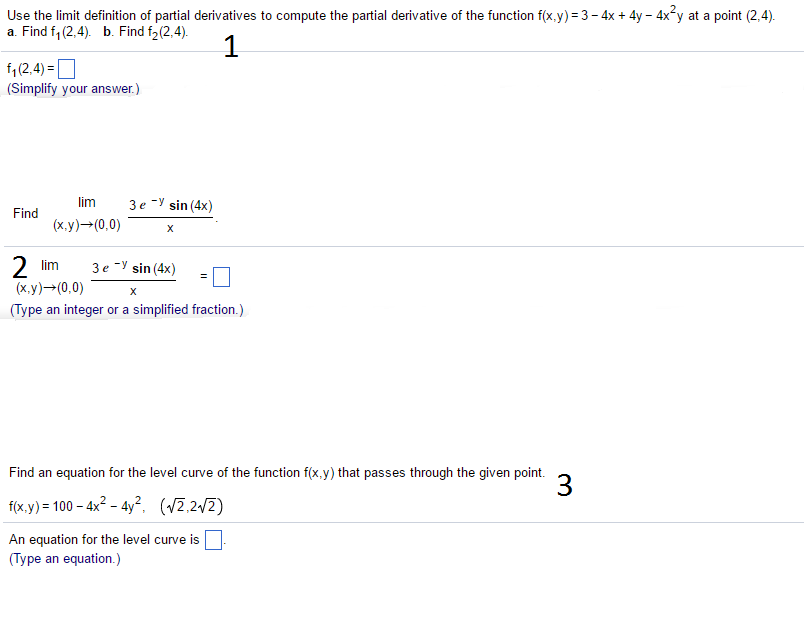 Solved Use the limit definition of partial derivatives to | Chegg.com