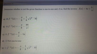 Solved Determine whether or not the given function is | Chegg.com