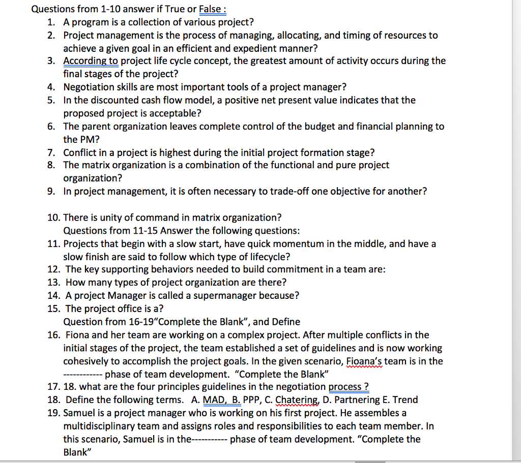 Solved Questions from 1-10 answer if True or False: 1. 2. A | Chegg.com