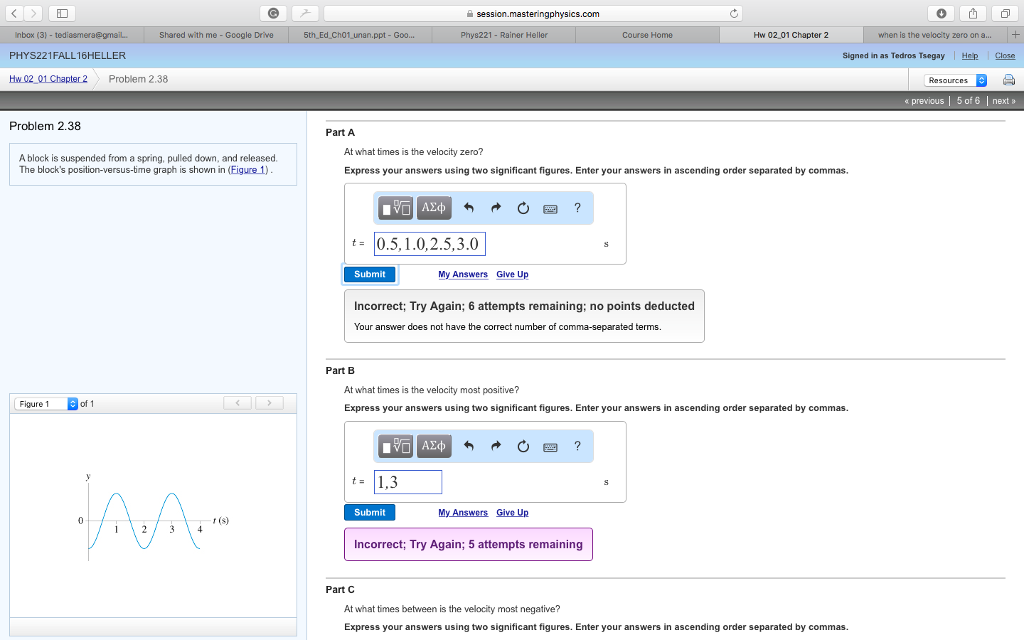 Solved A block is suspended from a spring, pulled down, and | Chegg.com