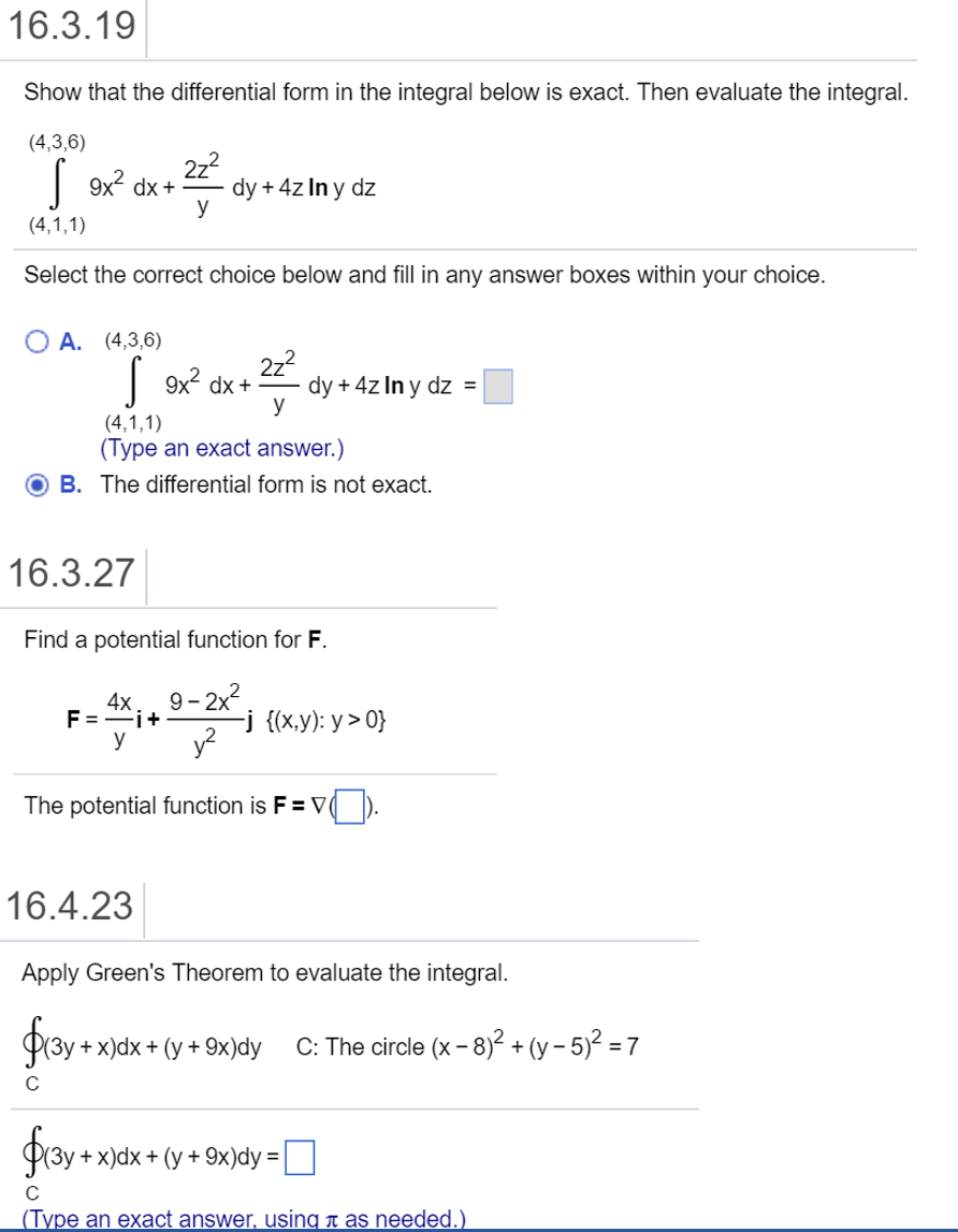 Solved Show that the differential form in the integral below | Chegg.com