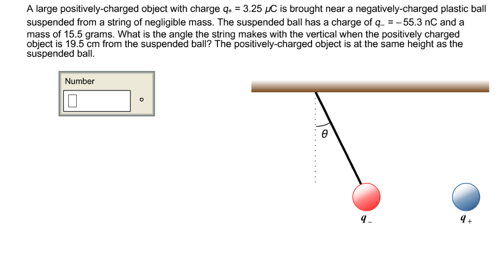 Solved A large positively-charged object with charge q+ = | Chegg.com