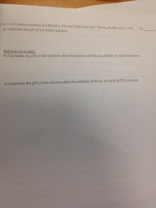 Solved A 1.50 L buffer solution is 0.250 M in HF and 0.250 M | Chegg.com