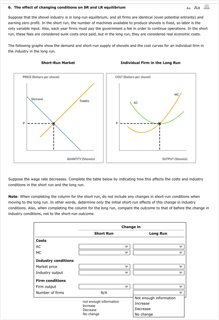 Solved The effect of changing conditions on SR and LR | Chegg.com