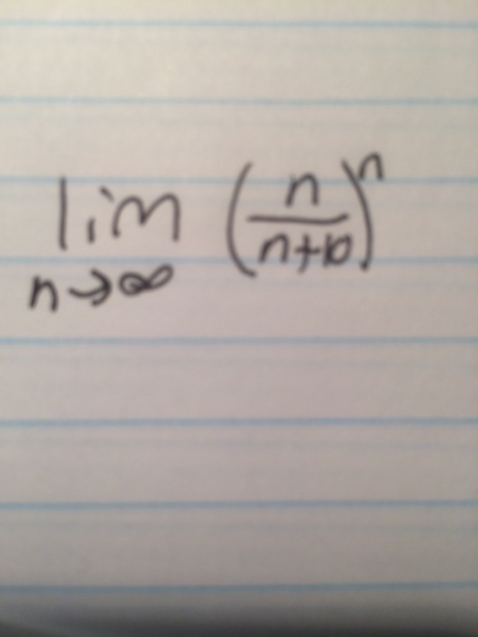 Solved lim n rightarrow infinity (n/n + b)n | Chegg.com