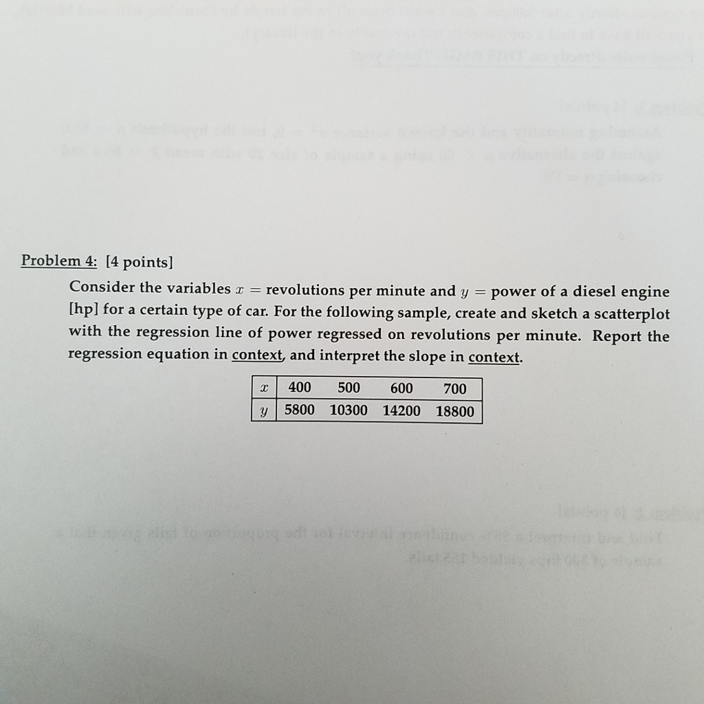 Solved Consider the variables x = revolutions per minute and | Chegg.com