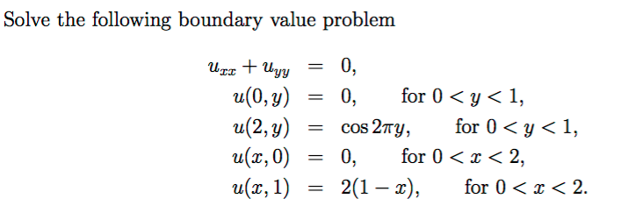 Solve the following boundary value problem u_xx + | Chegg.com