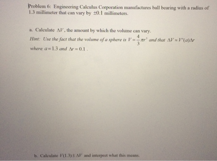 Solved Problem 6: Engineering Calculus Corporation | Chegg.com