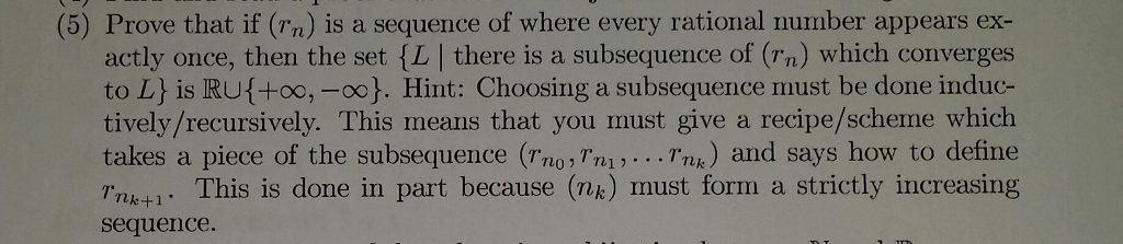 Prove that if (r_n) is a sequence of where every | Chegg.com
