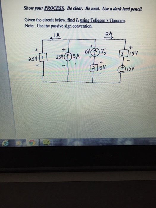 Solved Given the circuit below, find I_x using Tellegen's | Chegg.com