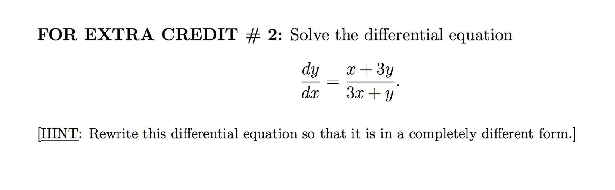 Solved Solve the differential equation dy/dx= x + 3y/3 x + | Chegg.com