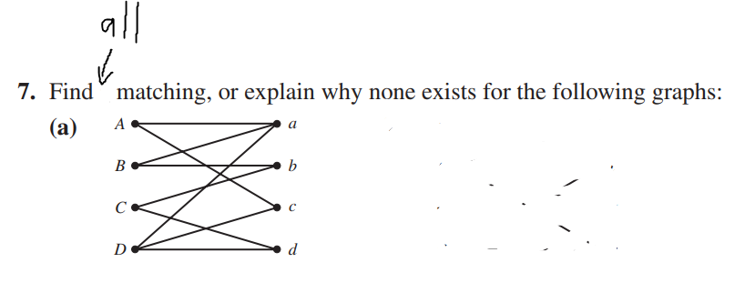Solved all 7. Find matching, or explain why none exists for | Chegg.com