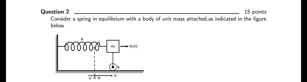 Solved Question 2 15 points Consider a spring in equilibrium | Chegg.com