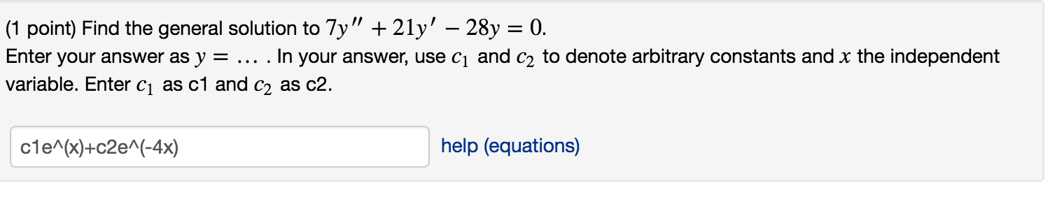 Solved Find the general solution to 7y" + 21 y' - 28y = 0. | Chegg.com