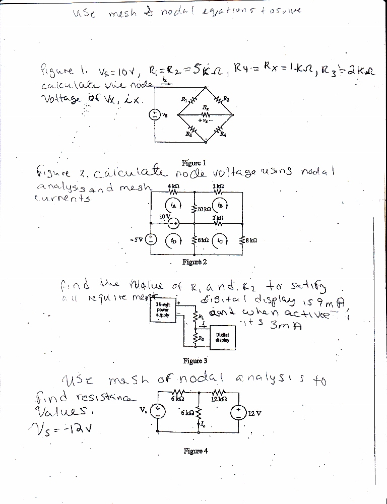 Solved Use mesh & nodal equations & Vs = 10v, R1 = R2 = 5k | Chegg.com