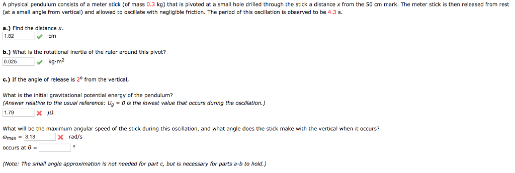 Solved A physical pendulum consists of a meter stick (of | Chegg.com