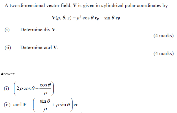 Solved A two-dimensional vector field, V is given in | Chegg.com