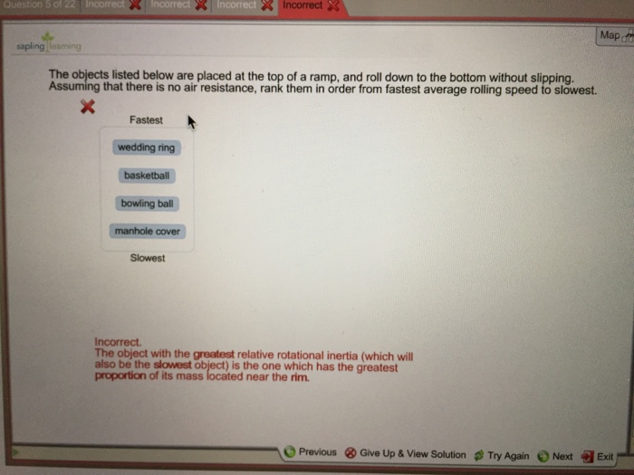 Solved The objects listed below are placed at the top of a | Chegg.com