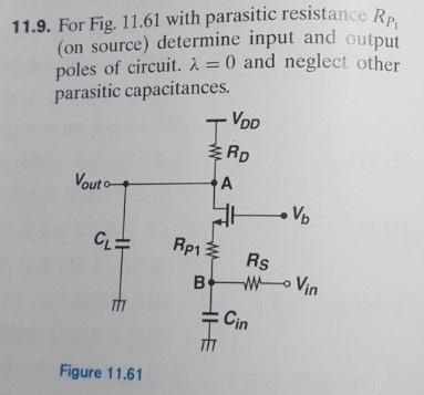 Solved 11.9. For Fig. 11.61 with parasitic resistance R (on | Chegg.com