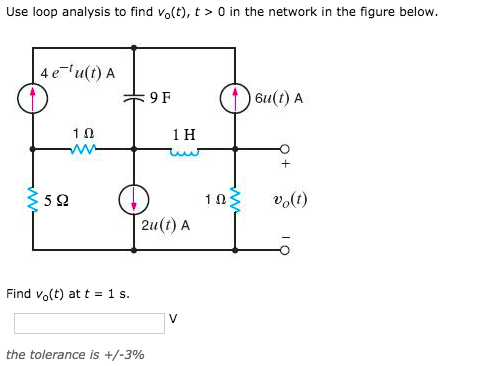 Solved Use loop analysis to find vo(t), t > 0 in the network | Chegg.com