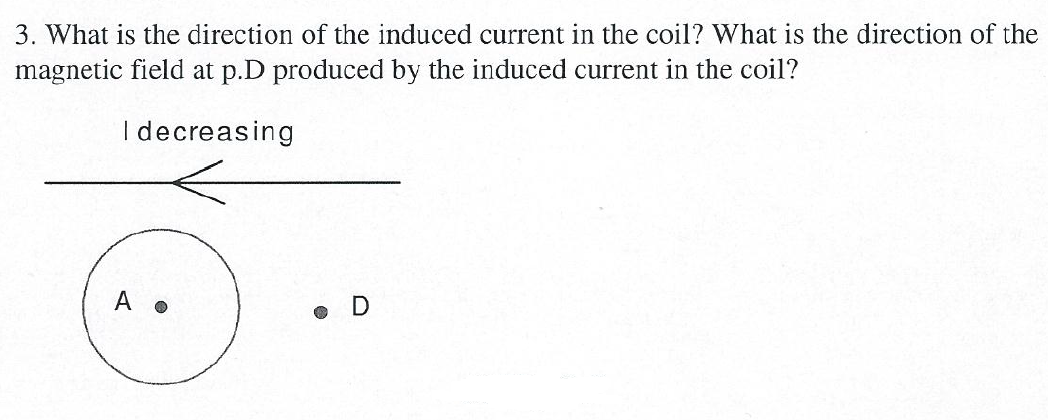 Solved What is the direction of the induced current in the | Chegg.com