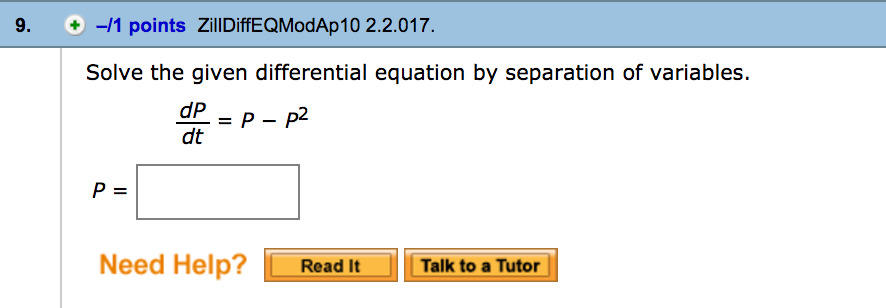 Solved Solve the given differential equation by separation | Chegg.com