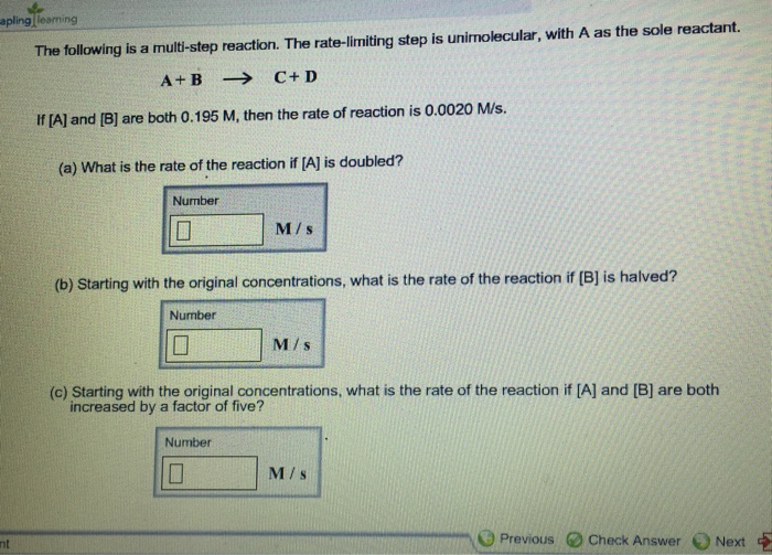 Solved The following Is a multi-step reaction. The | Chegg.com