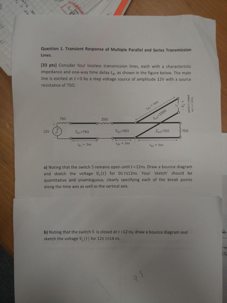 Question 1. Transient Response of Multiple Parallel | Chegg.com