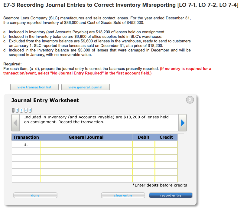 Solved Recording Journal Entries to Correct inventory | Chegg.com