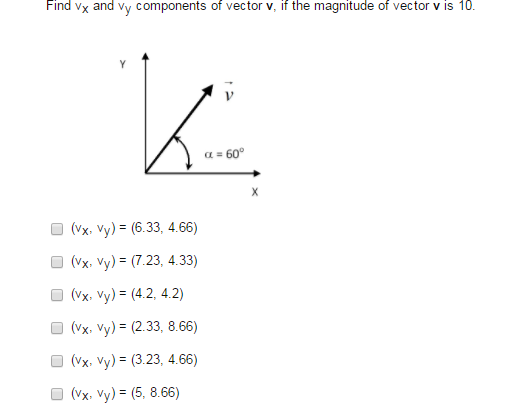Solved if the magnitude of components of vector v, if the | Chegg.com