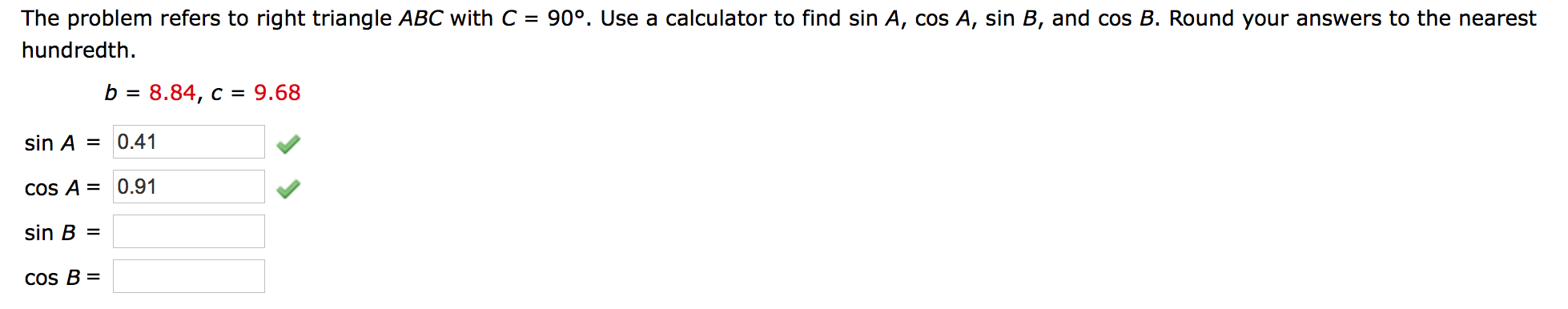 Solved The problem refers to right triangle ABC with C = 90 | Chegg.com