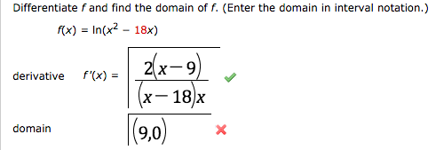 Solved Differentiate f and find the domain of f. (Enter the | Chegg.com