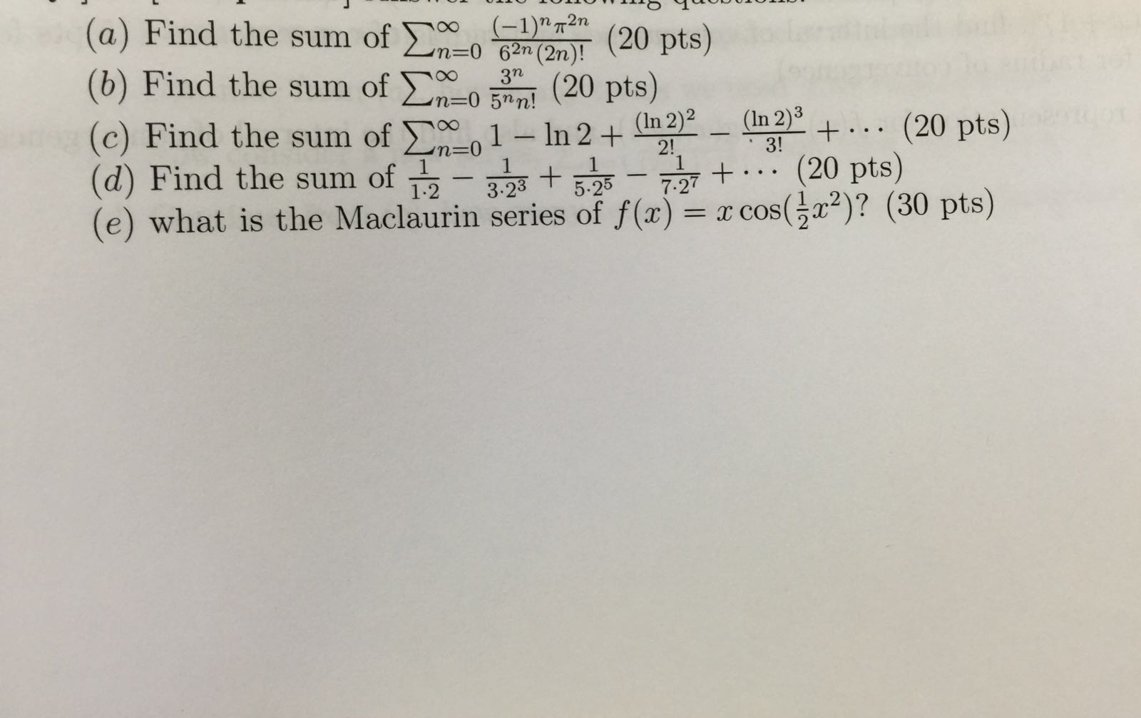 Solved Find the sum of sigma_n = 0^infinity (-1)^n | Chegg.com