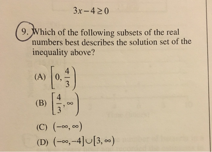 Solved Which of the following subsets of the real numbers | Chegg.com