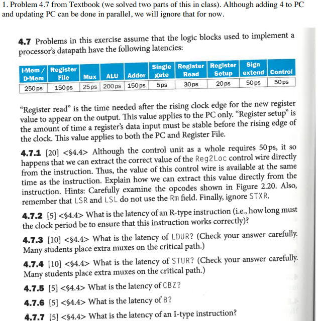 1. Problem 4.7 from Textbook (we solved two parts of | Chegg.com