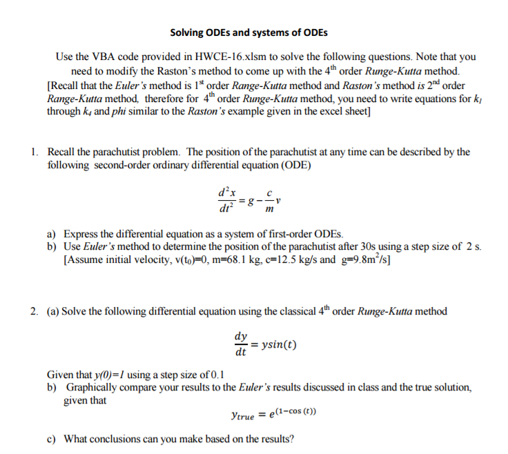 Solved Help with second order ordinary differential | Chegg.com