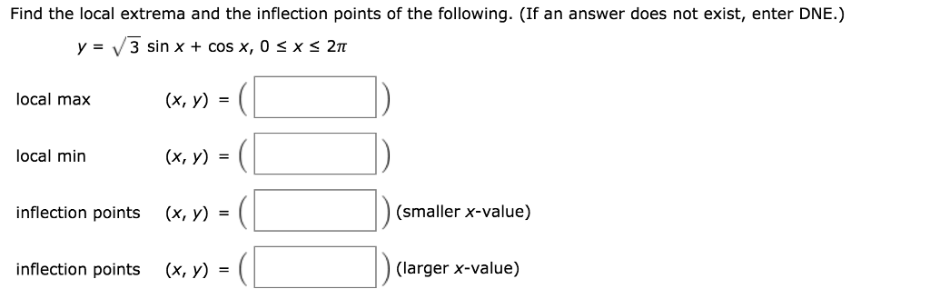 Solved Find the local extrema and the inflection points of | Chegg.com